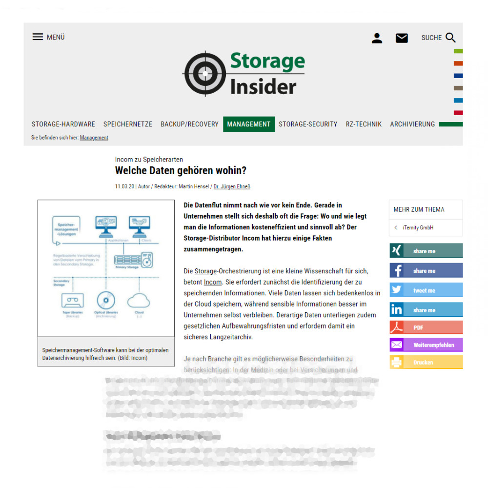 Welche Daten gehören wohin? - storage-insider.de | News | INCOM Storage Distributor
